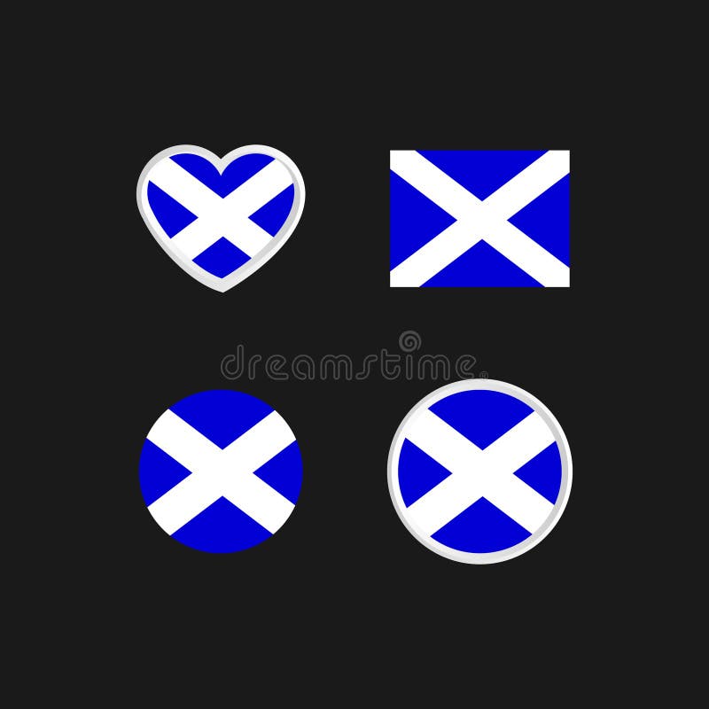Scotland Nation Flag Collection Emblem Design Vector Stock Vector ...