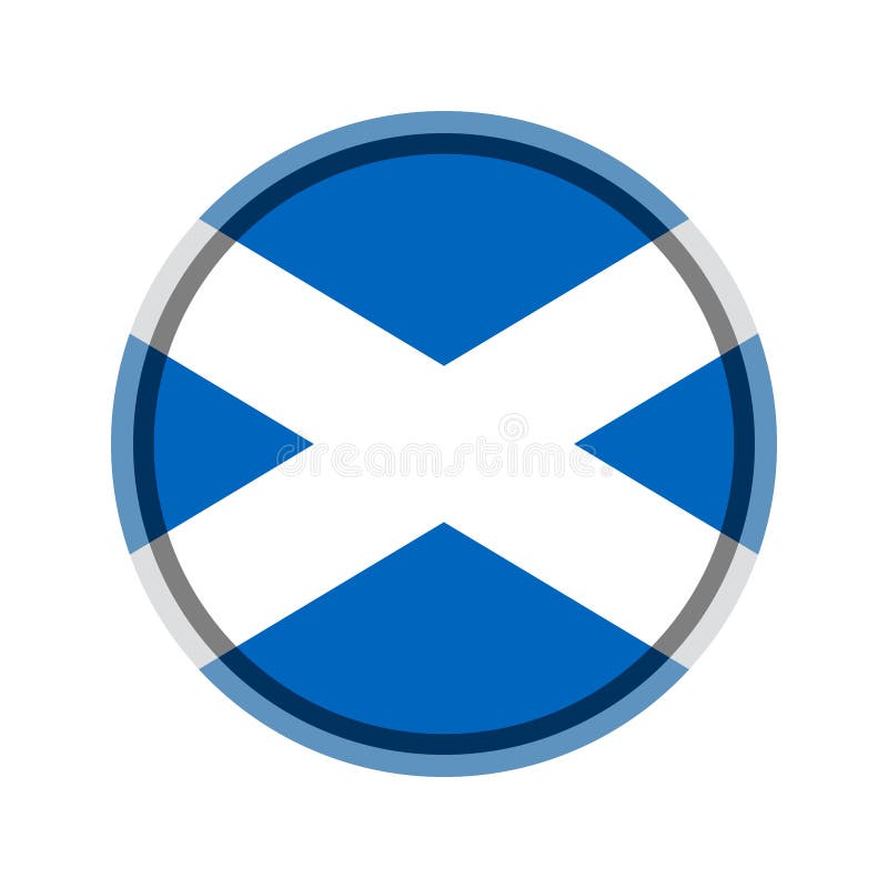 Scotland National Flag Circle Shape Stock Vector - Illustration of ...