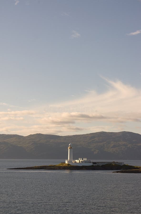 Lighthouse in Sound of Mull, Scotland Stock Photo - Image of seafaring ...