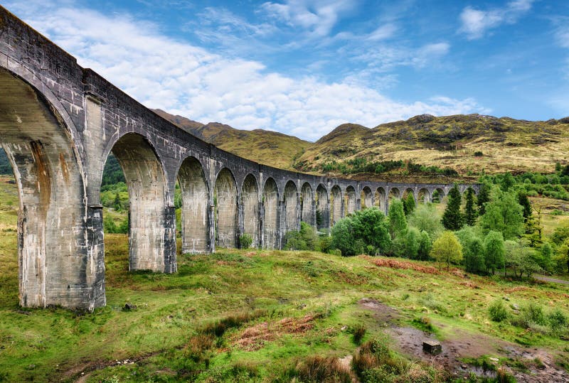 Scotland Old Train Bridge, Glenfinnan Stock Photo - Image of landmark ...
