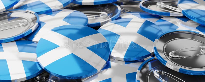 Scotland - Round Badges with Flag Stock Illustration - Illustration of ...