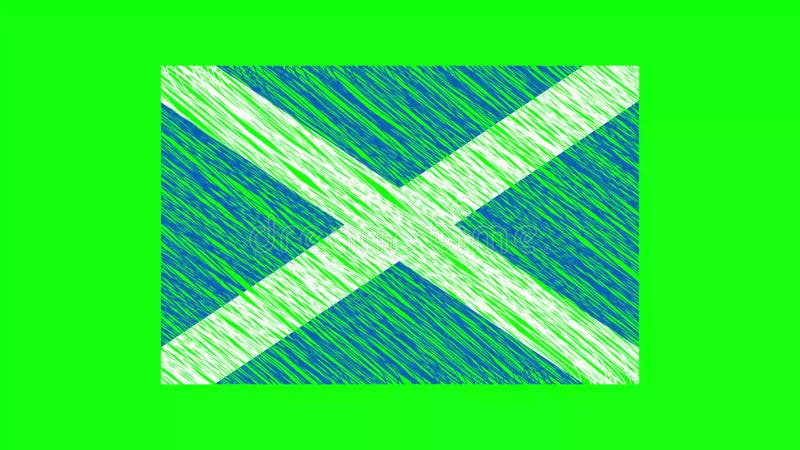 Scotland Scribble Animation on Green Screen Background. Looping ...