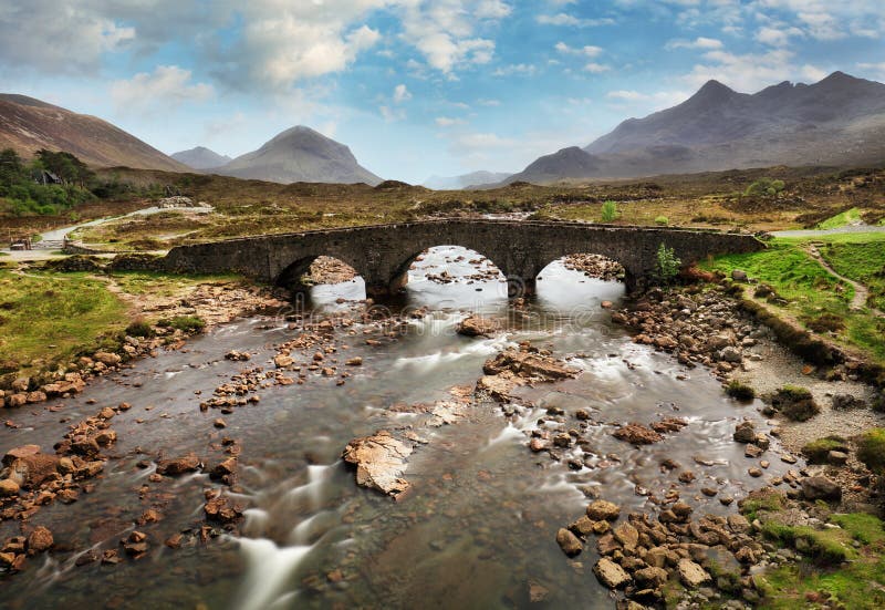 Scotland - Sligachan Old Bridge on the Isle of Skye Stock Photo - Image ...