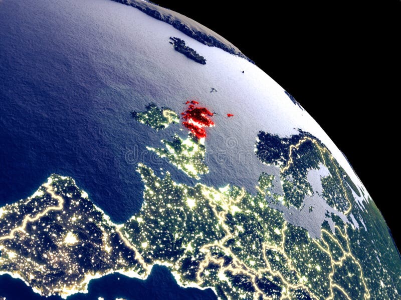 Scotland On Planet Earth With Networks. Extremely Detailed Planet ...