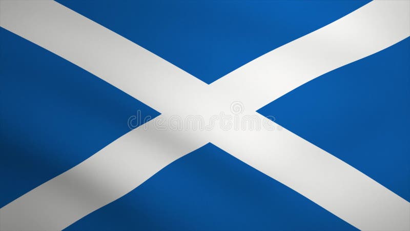 Scotland Waving Flag 2D Animation on Green Screen Background. Looping ...