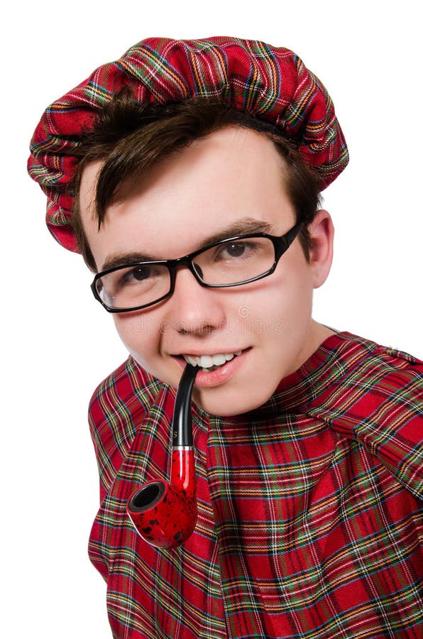 Scotsman with Smoking Pipe Isolated Stock Photo - Image of clan ...
