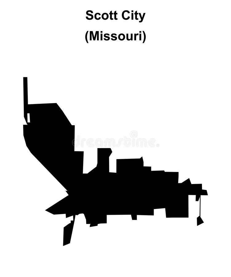 Scott City outline map stock vector. Illustration of scott - 387459278