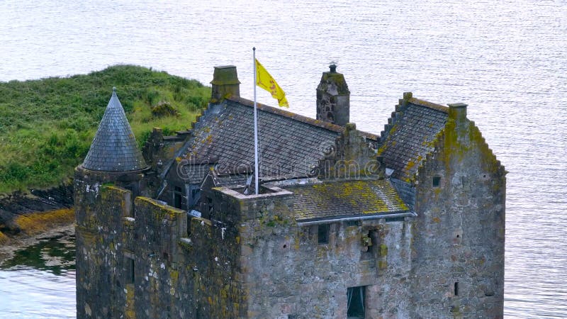 A Scottish Castle with a Flag on Top Stock Video - Video of moored ...