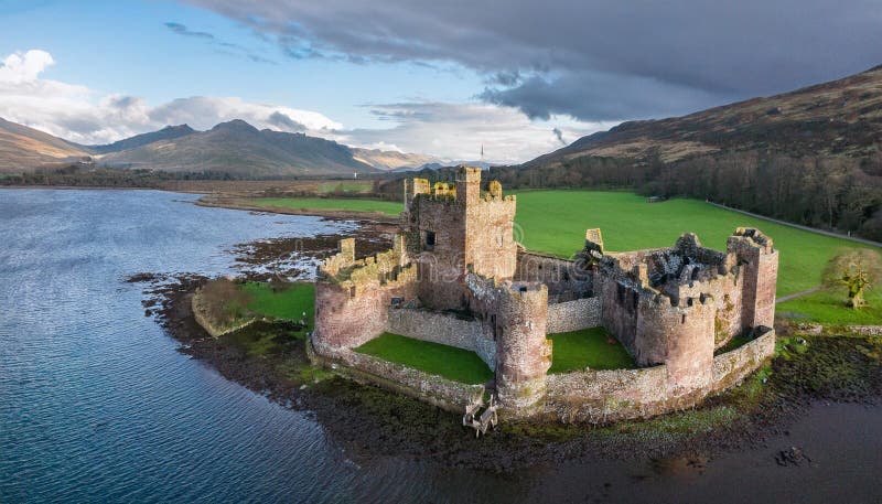 Scottish Castle in the Highlands, AI Generated Stock Illustration ...