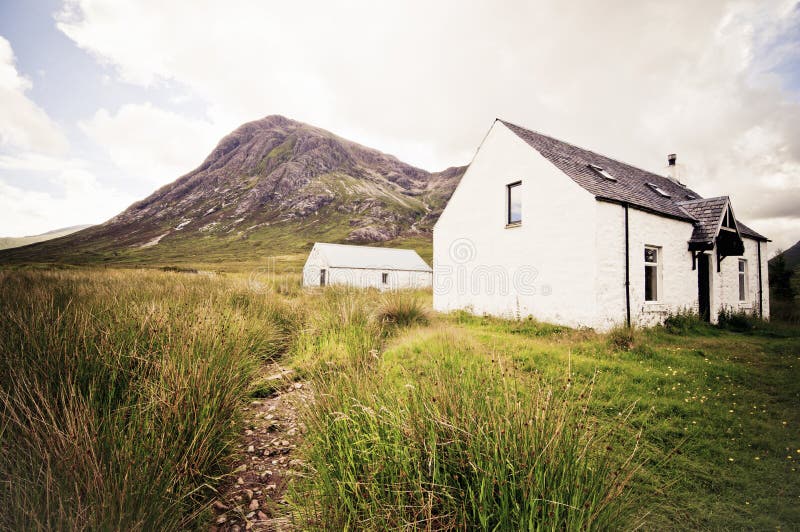 A Scottish Crofters Cottage Stock Photo - Image of homestead, porch ...