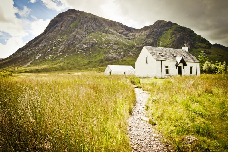 Scottish cottage stock image. Image of house, mountains - 33888367