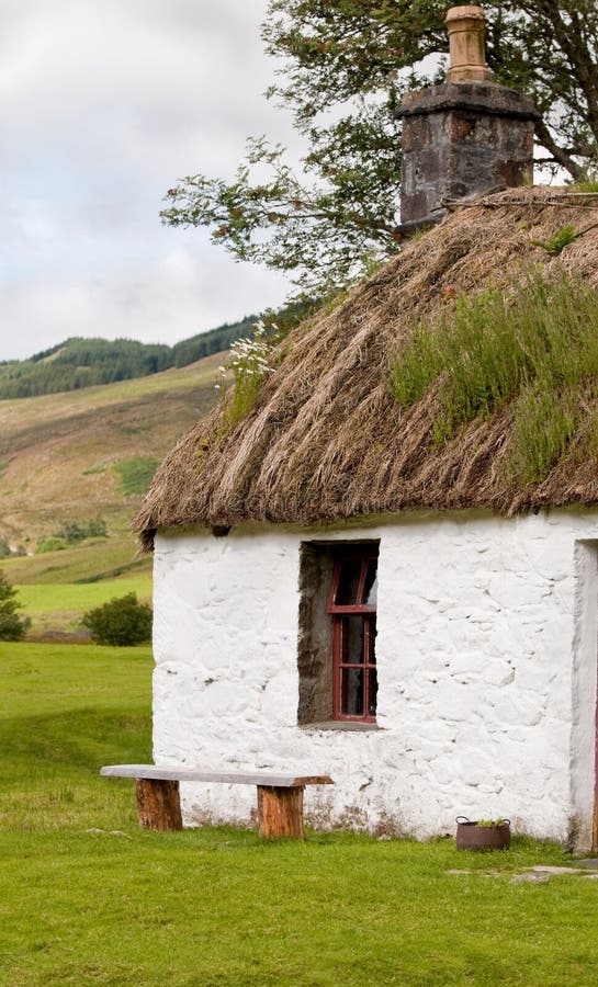A Scottish Crofters Cottage Stock Photo - Image of homestead, porch ...