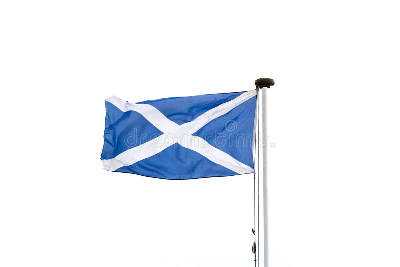 Scottish Saltire Flag in Motion Stock Image - Image of highlands, pole ...