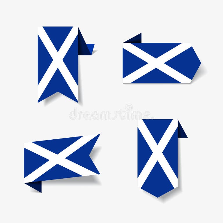 Scottish Flag Stickers and Labels. Vector Illustration. Stock Vector ...