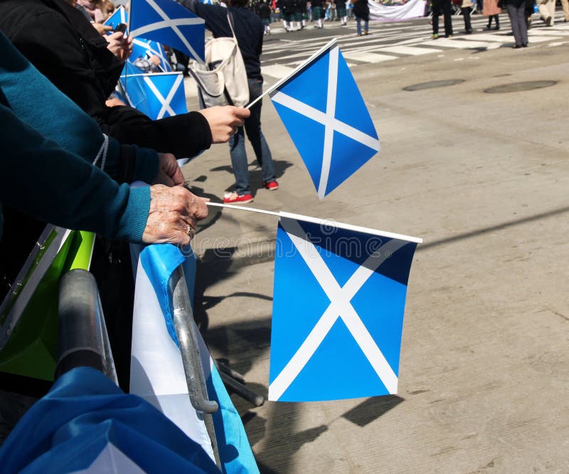 Scottish flags stock photo. Image of parade, crowd, flags - 19121288