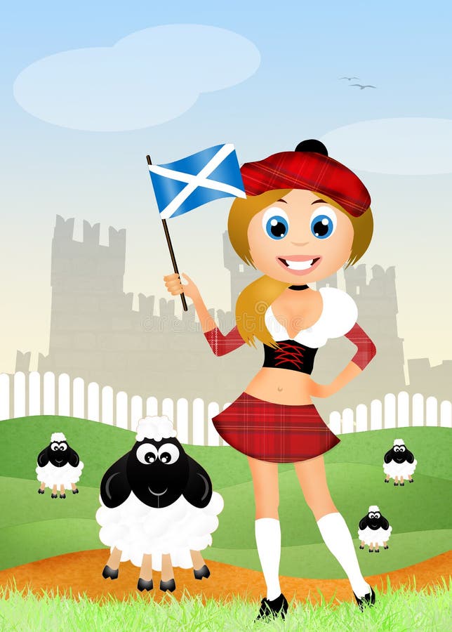 Scottish girl. stock vector. Illustration of erotical - 54260547
