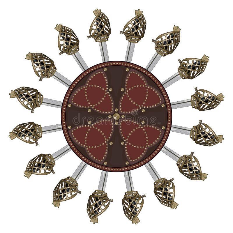 Scottish Highland Backsword and Scottish Battle Shield Decorated with ...