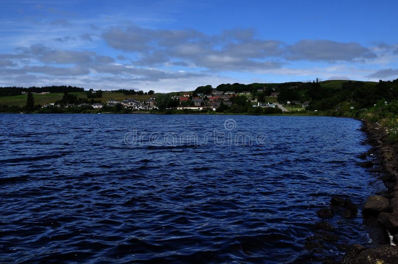 Scottish Highland Village Lairg Stock Photo - Image of black, landscape ...