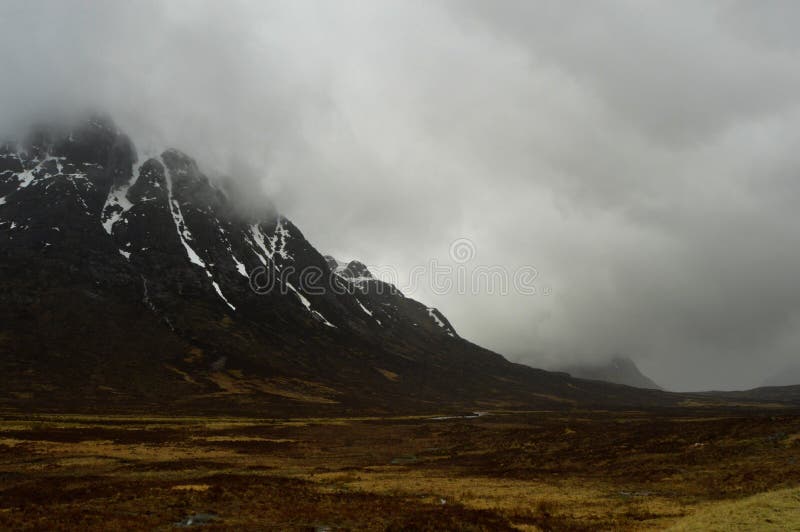 Scottish Highlands Cloudy Mountains Spring Sky Stock Image - Image of ...