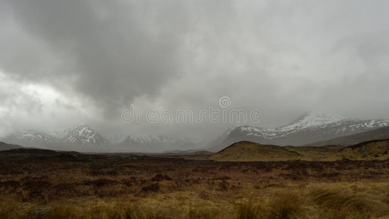 Scottish Highlands Cloudy Mountains Spring Sky Stock Image - Image of ...