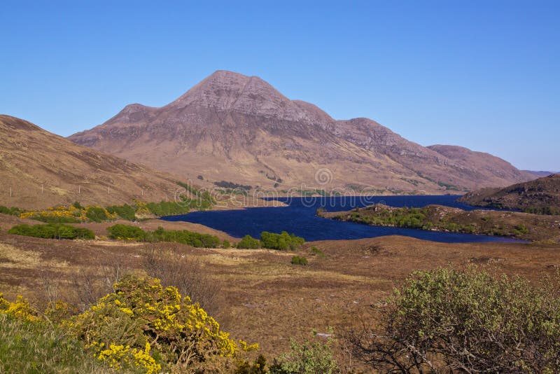 Stac Pollaidh and Loch Lurgainn, Scotland Stock Image - Image of stack ...