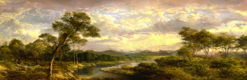 A Scottish Landscape Inspired by Old Master Art Painters Stock ...