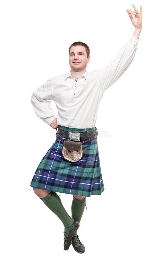 Scottish Man in Traditional National Costume Stock Photo - Image of ...
