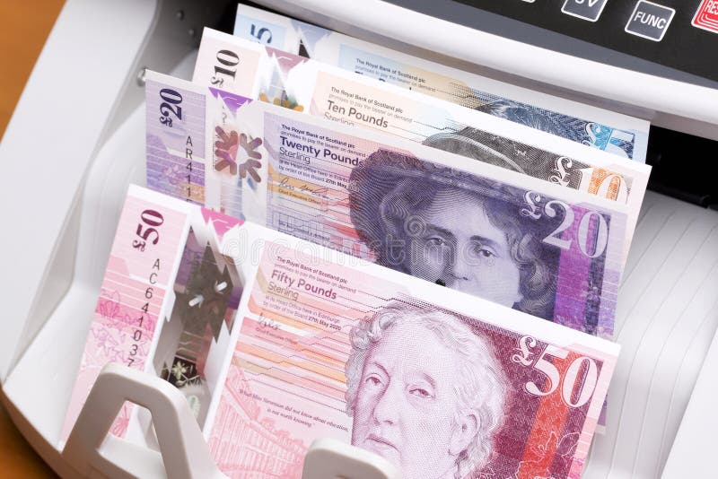 Scottish Pound in the Counting Machine Stock Image - Image of business ...