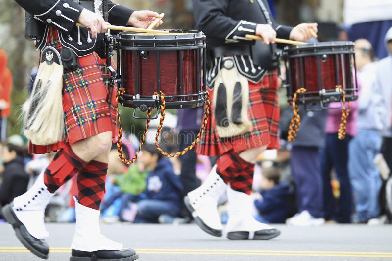 Scottish Highland Pipe Band Stock Photo - Image of pipe, bagpipers ...