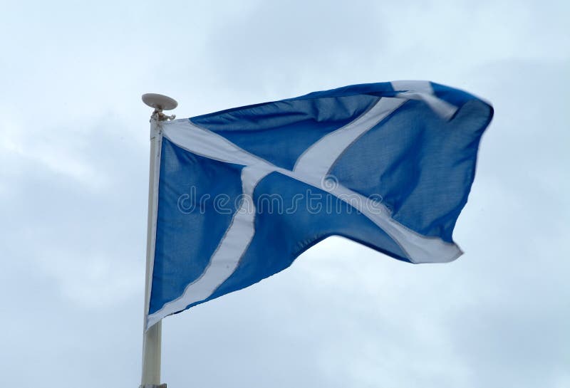 Scottish Saltire Flag in Motion Stock Image - Image of highlands, pole ...