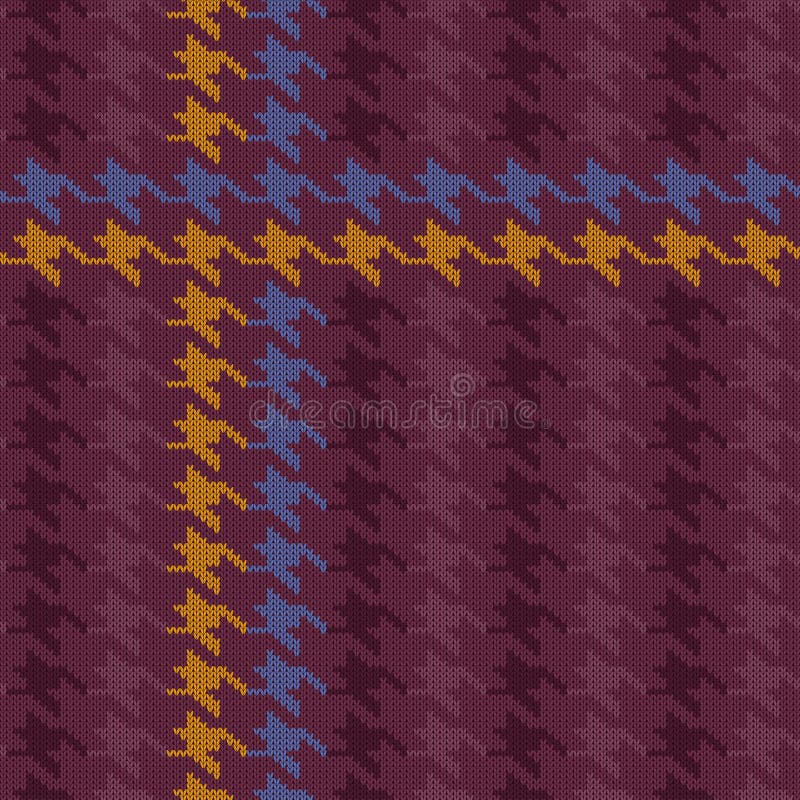 Scottish Seamless Knitted Woolen Pattern Houndstooth in a Purple Tone Stock Illustration ...