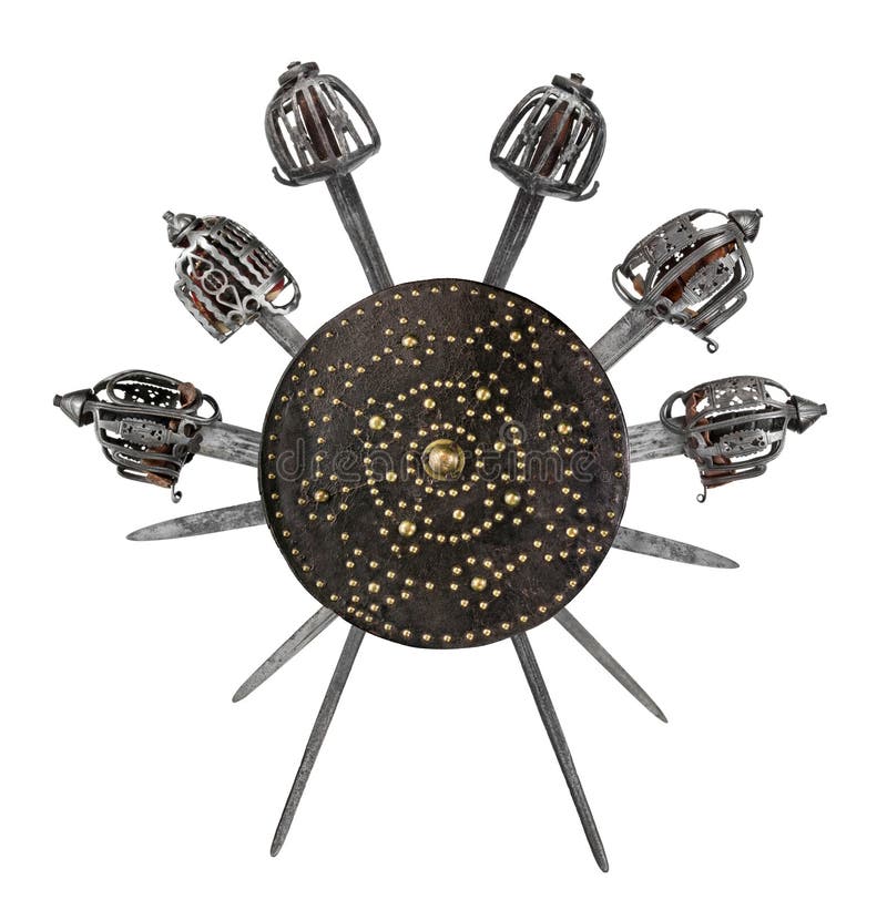 Scottish Targe Shield on White. Front View. 3D Illustration Stock ...