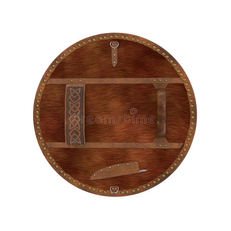 Scottish Targe Shield on White. Front View. 3D Illustration Stock ...
