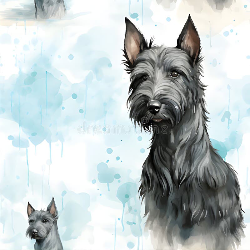 Scottish Terrier Watercolor a Dog Patterns Design. AI Generated Stock ...