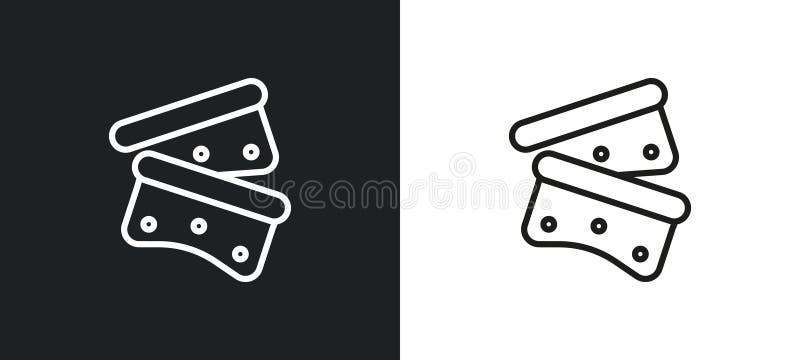 Scouring Pads Outline Icon in White and Black Colors. Scouring Pads ...