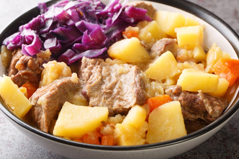 Scouse Meat and Potato Stew from Liverpool Close-up in a Plate ...