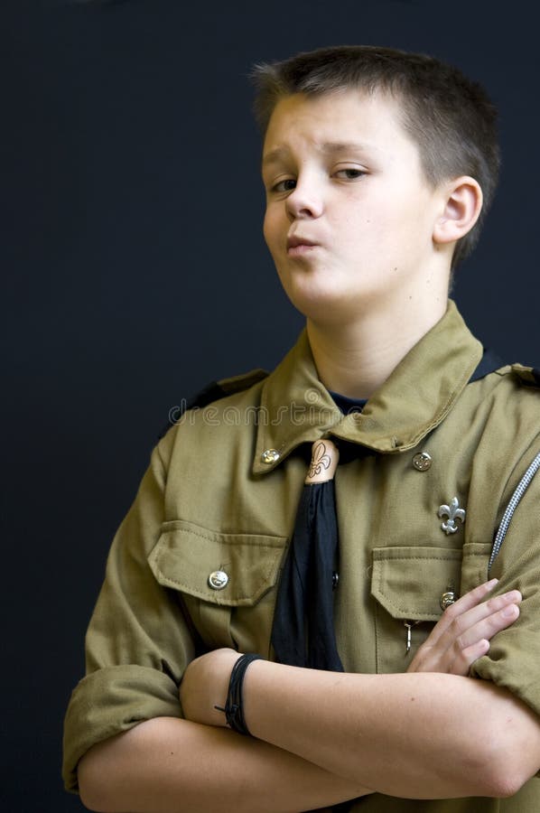 Scout with attitude stock image. Image of scout, shirt - 7465563