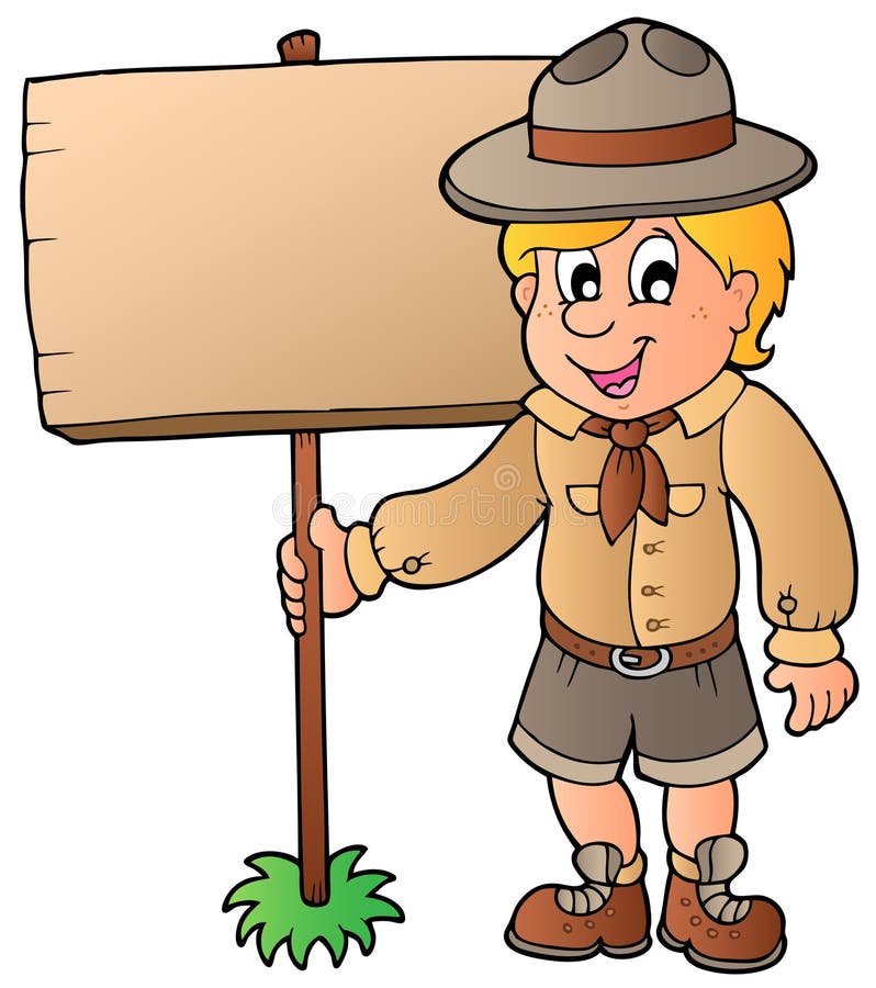 Boy Scout or Explorer Boy Holding a Blank Map Stock Vector ...