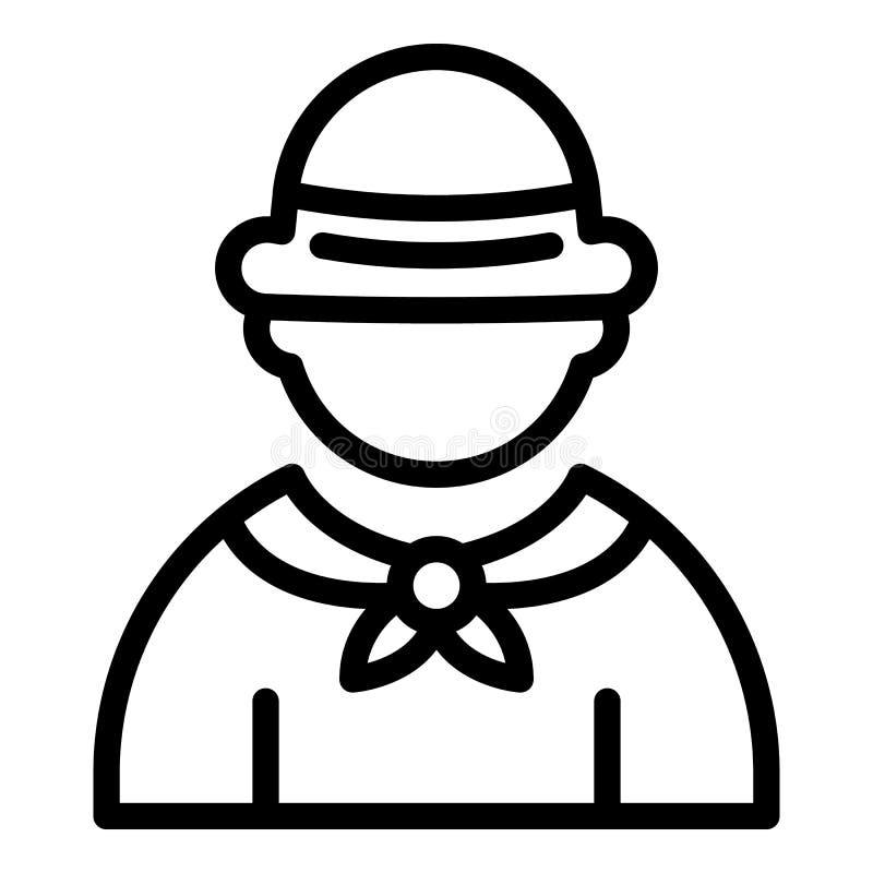 Scout Boy Icon, Outline Style Stock Vector - Illustration of design ...