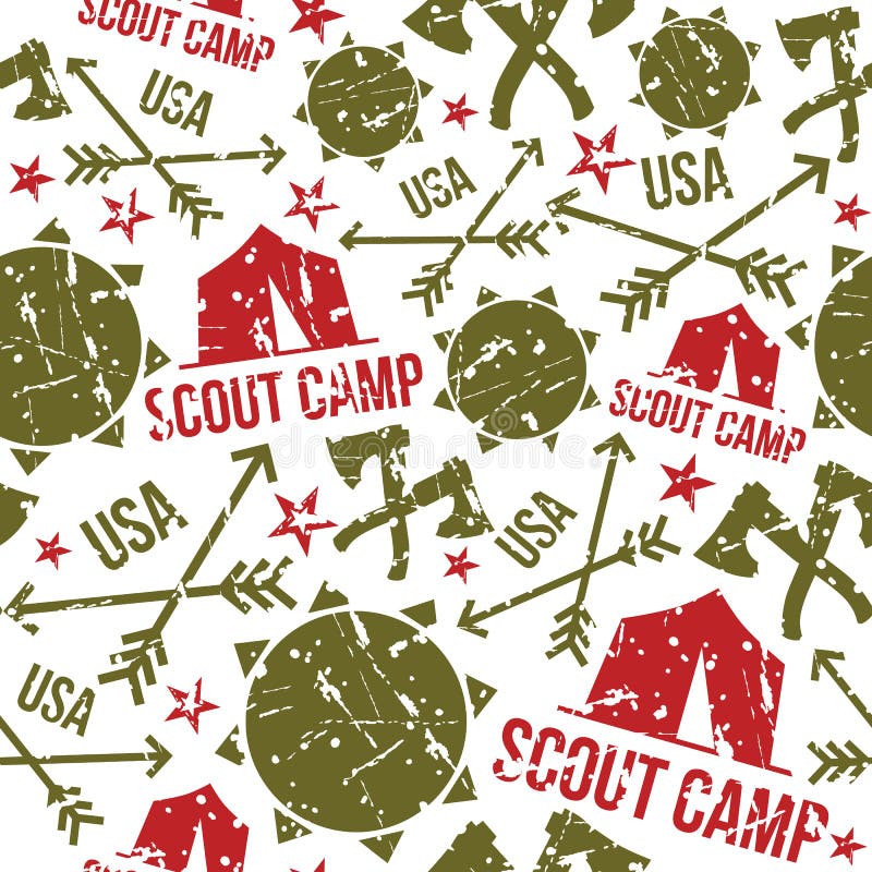 Scout camp badges stock vector. Illustration of outdoors - 46749421