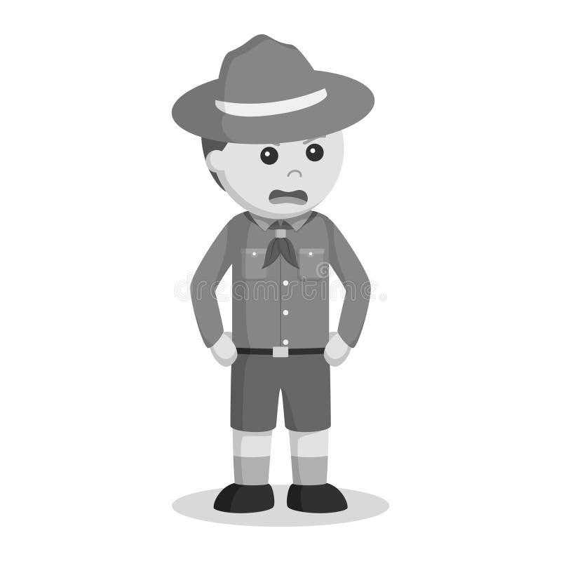 Scout Character Profession Design Vector Black and White Stock Vector ...