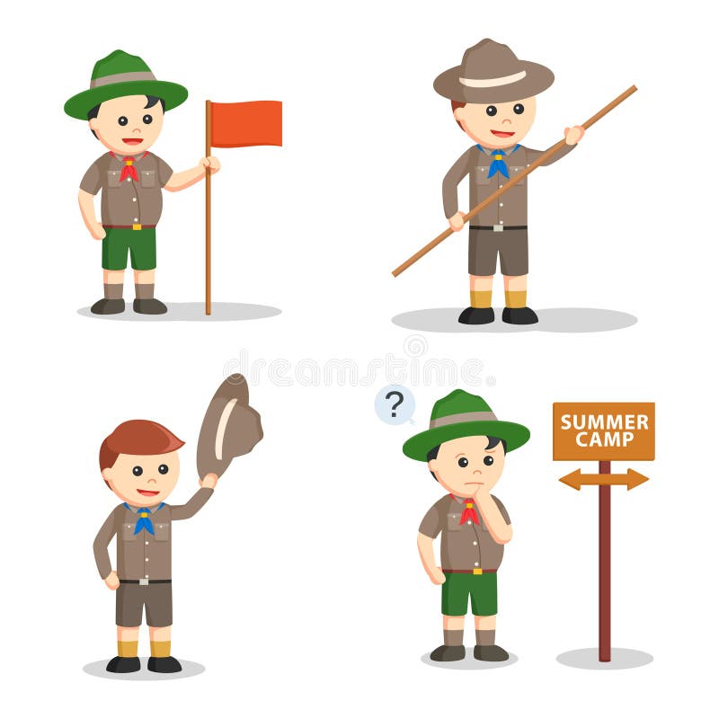 Scout Character Profession Design Vector Black and White Stock Vector ...