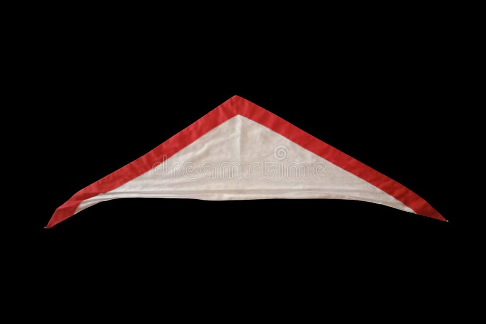 The Scout Hat is Triangular in Shape with Red Edges and a White Center ...