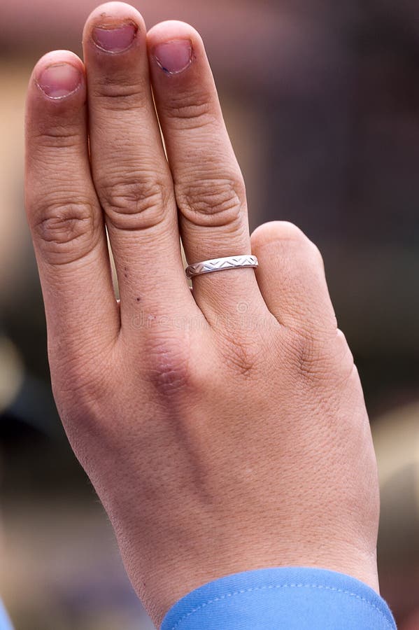 Scout honor hand gesture stock image. Image of thumb - 34234855