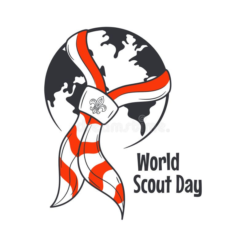 Scout Sign or Symbol with Black White Hand Drawn Vector Illustration ...