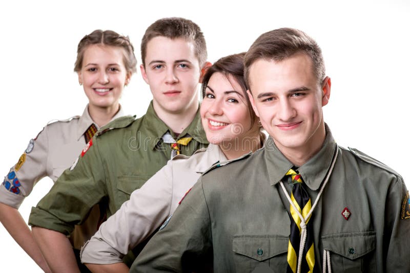 Scouts in studio stock image. Image of hobby, plastun - 48693561