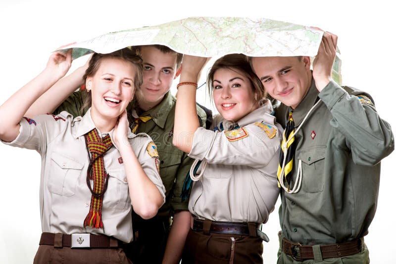 Scouts in studio stock photo. Image of plastun, scout - 48694268