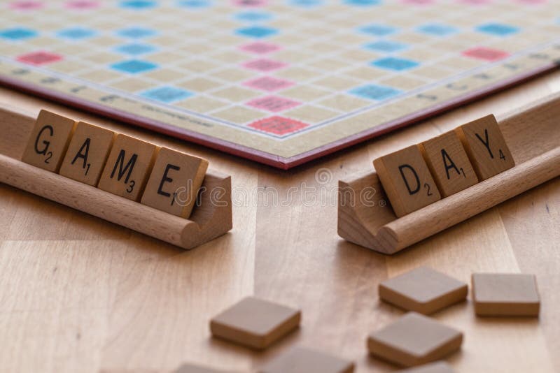 Scrabble Board Game with the Scrabble Tile Spell `Game Night` Editorial ...