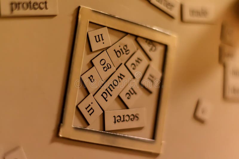 Scrabble on a fridge stock image. Image of letter, font - 144299643