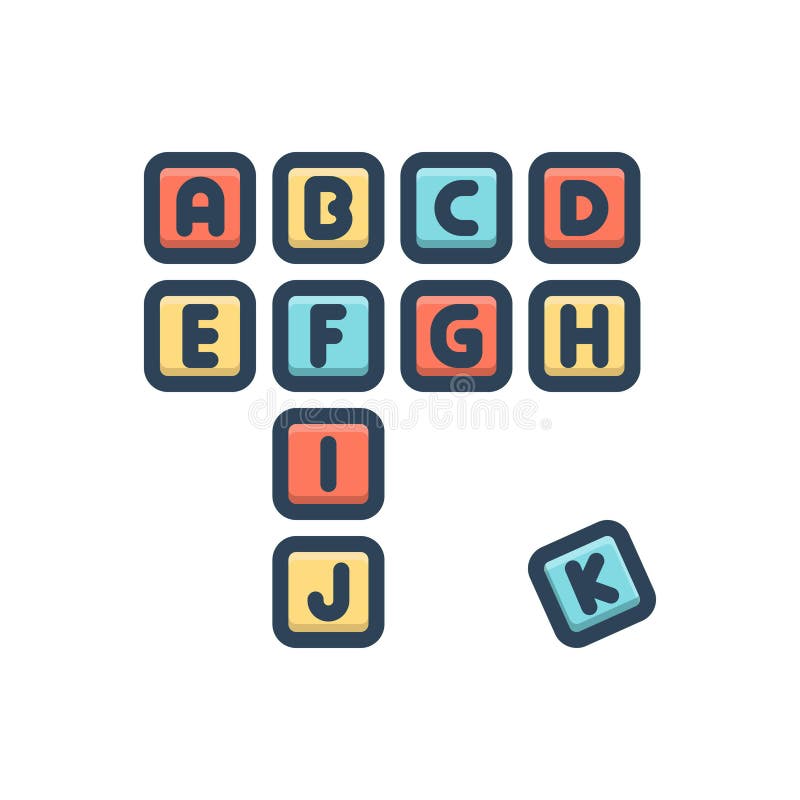 Color Illustration Icon for Scrabble, Word Game and Blocks Stock ...